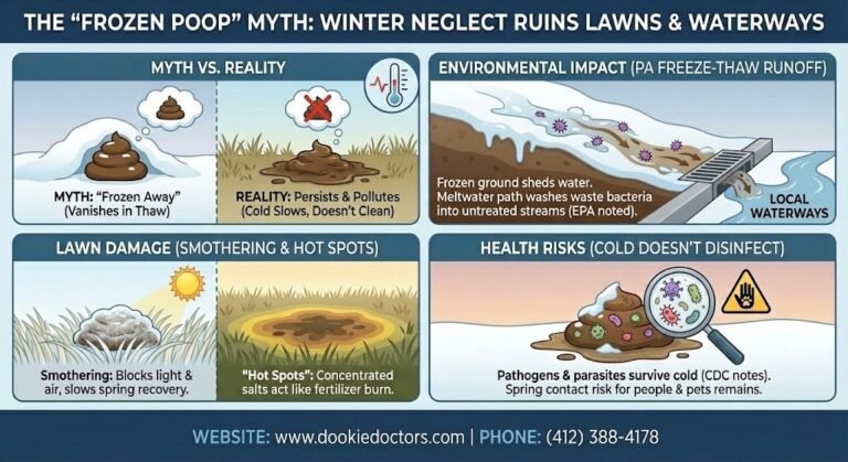 Frozen Poop Myth: Why Skipping Winter Scooping Hurts Lawns | Dookie ...